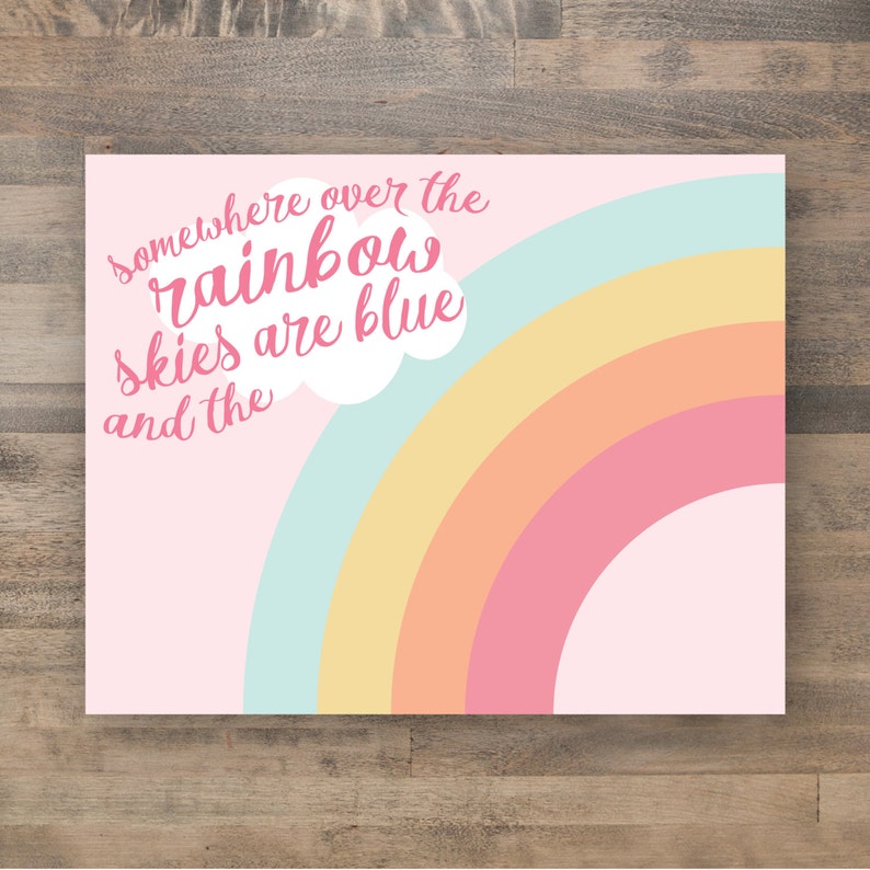 Over the Rainbow 2 PRINTS Diy Printable - Etsy