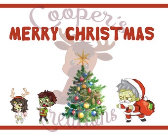 Items similar to Santa Zombie Christmas Card, 8 bit geek holiday ...
