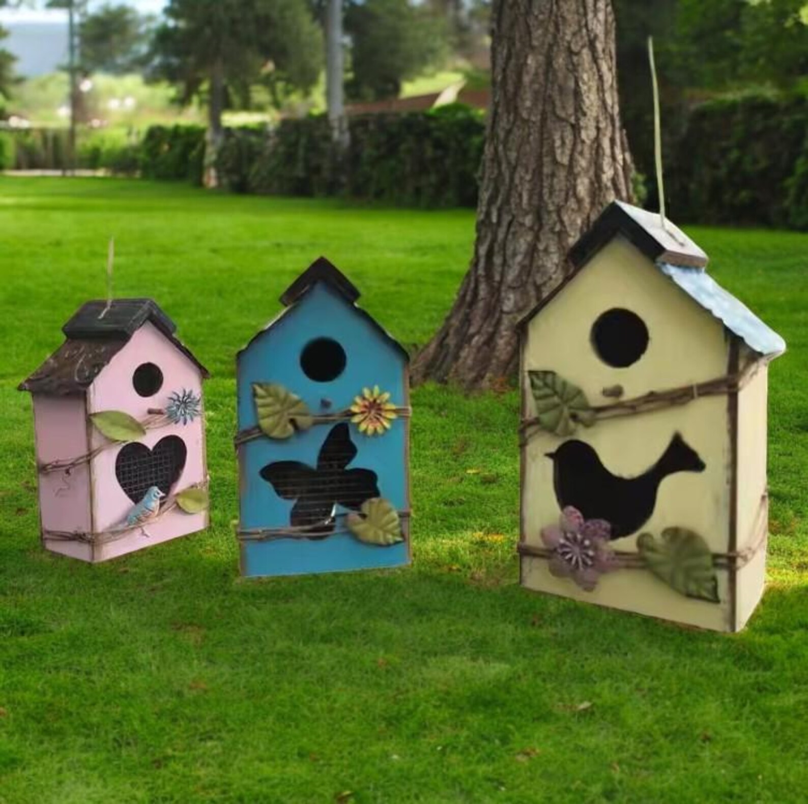 Sturdy Wooden Hanging Birdhouse – Multifunctional Protective Garden ...