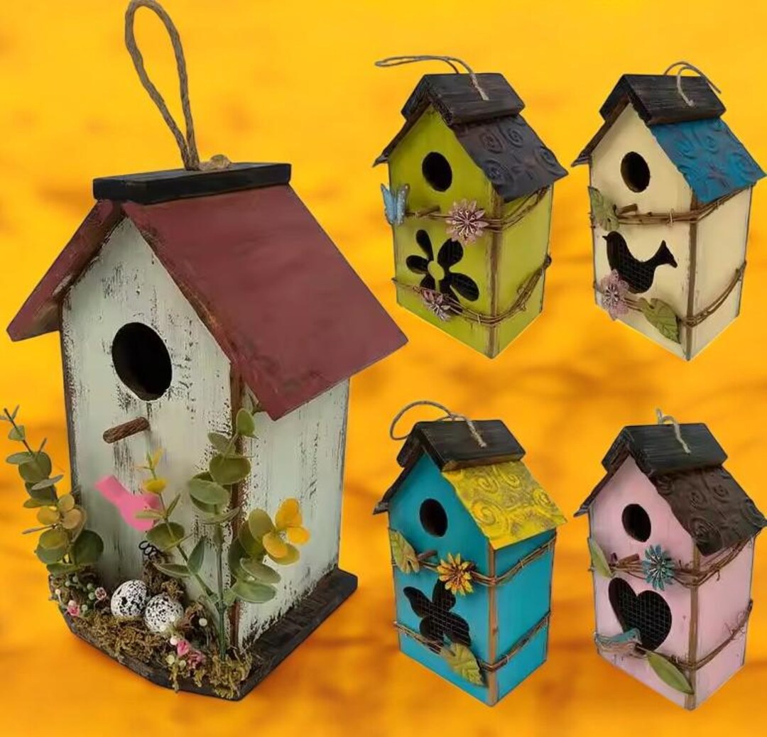 Sturdy Wooden Hanging Birdhouse – Multifunctional Protective Garden ...