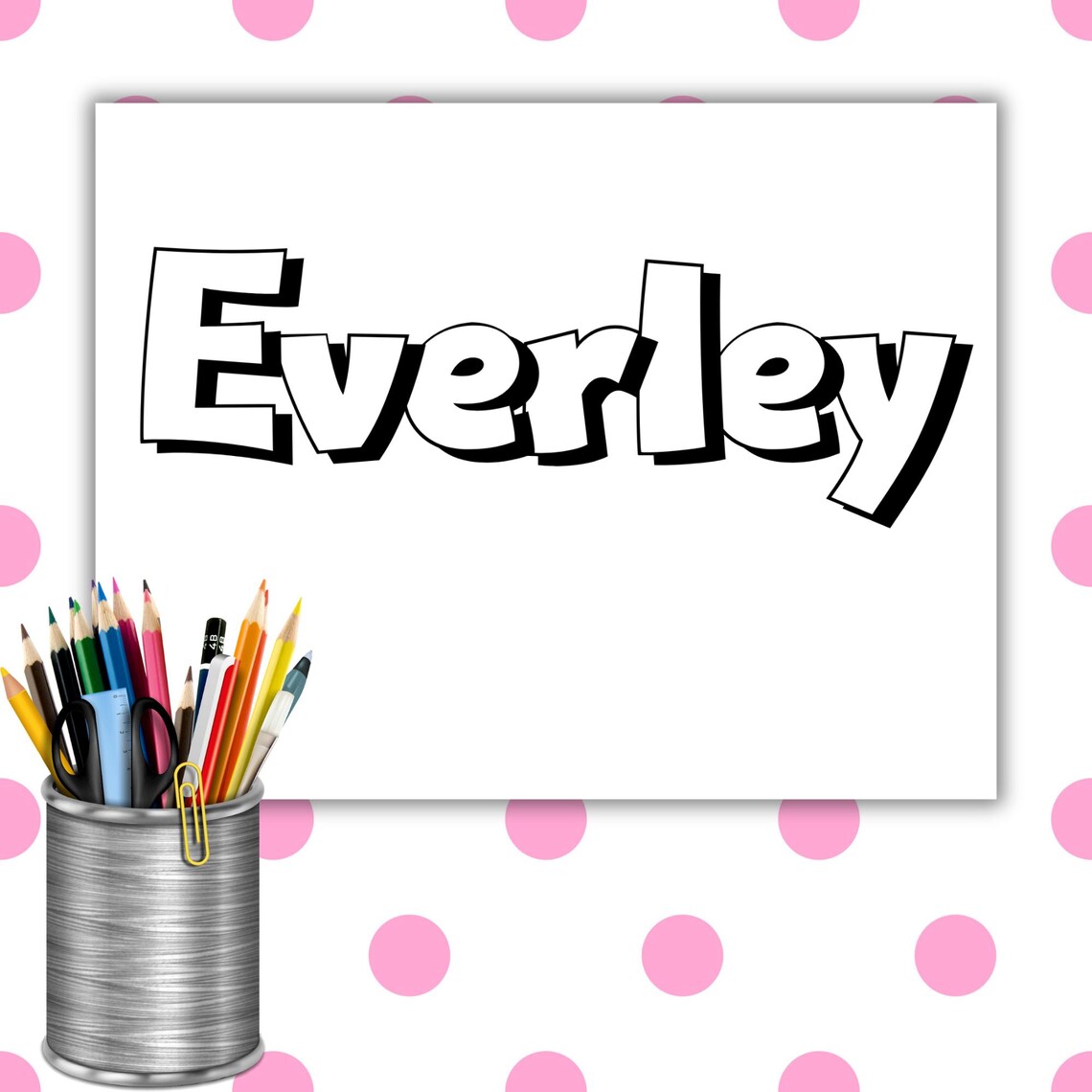 Custom Name Coloring Sheet: Personalized Kids Activity (digital ...