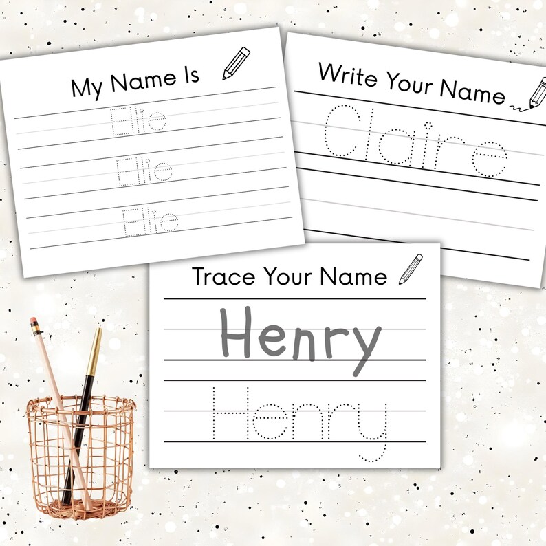 Personalized Name Tracing Sheet Bundle - Preschool & Kindergarten Name ...