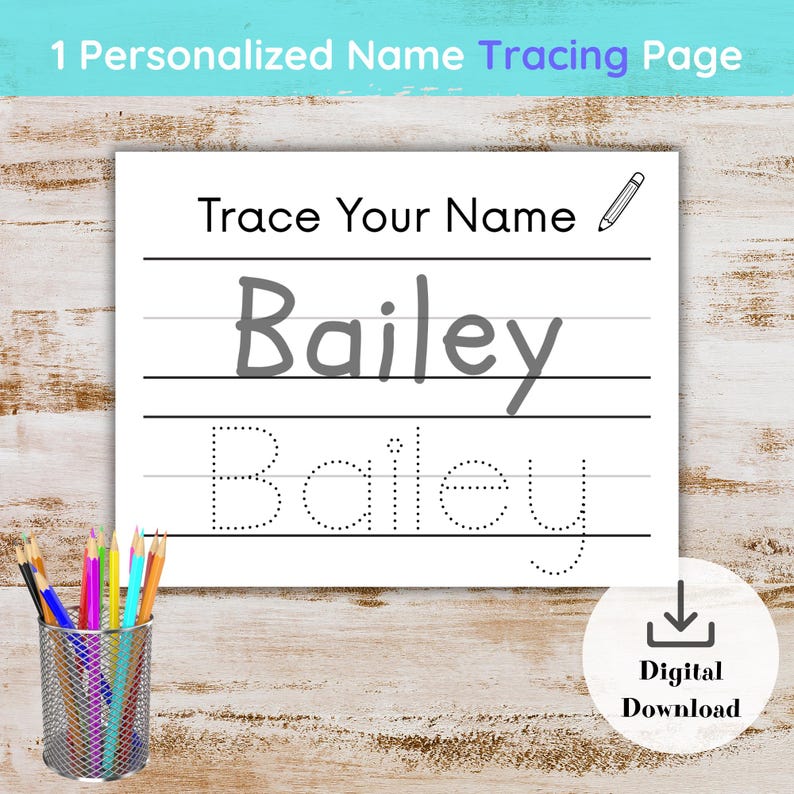 Personalized Name Tracing & Coloring Bundle: Handwriting Practice ...