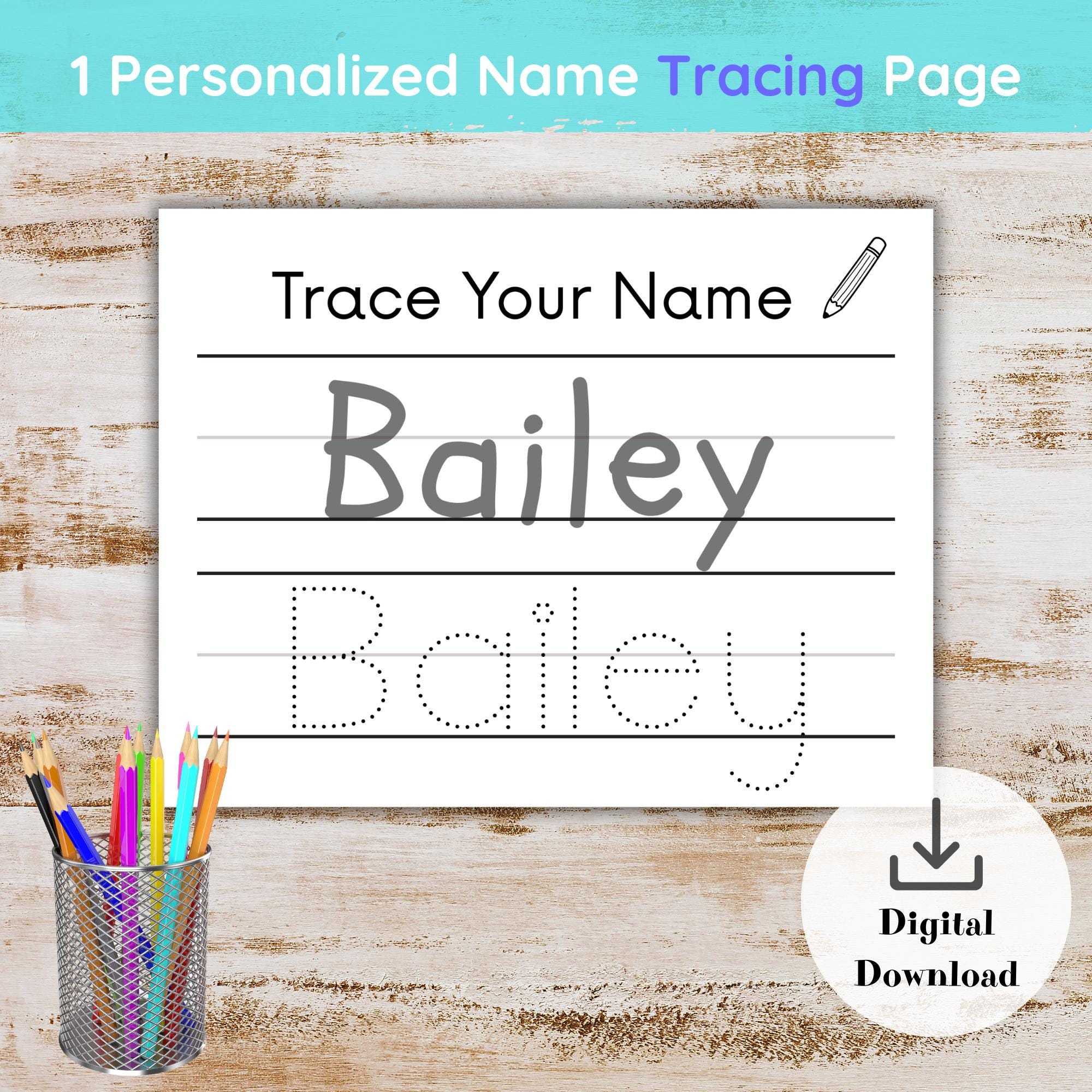 Personalized Name Tracing & Coloring Bundle: Handwriting Practice ...