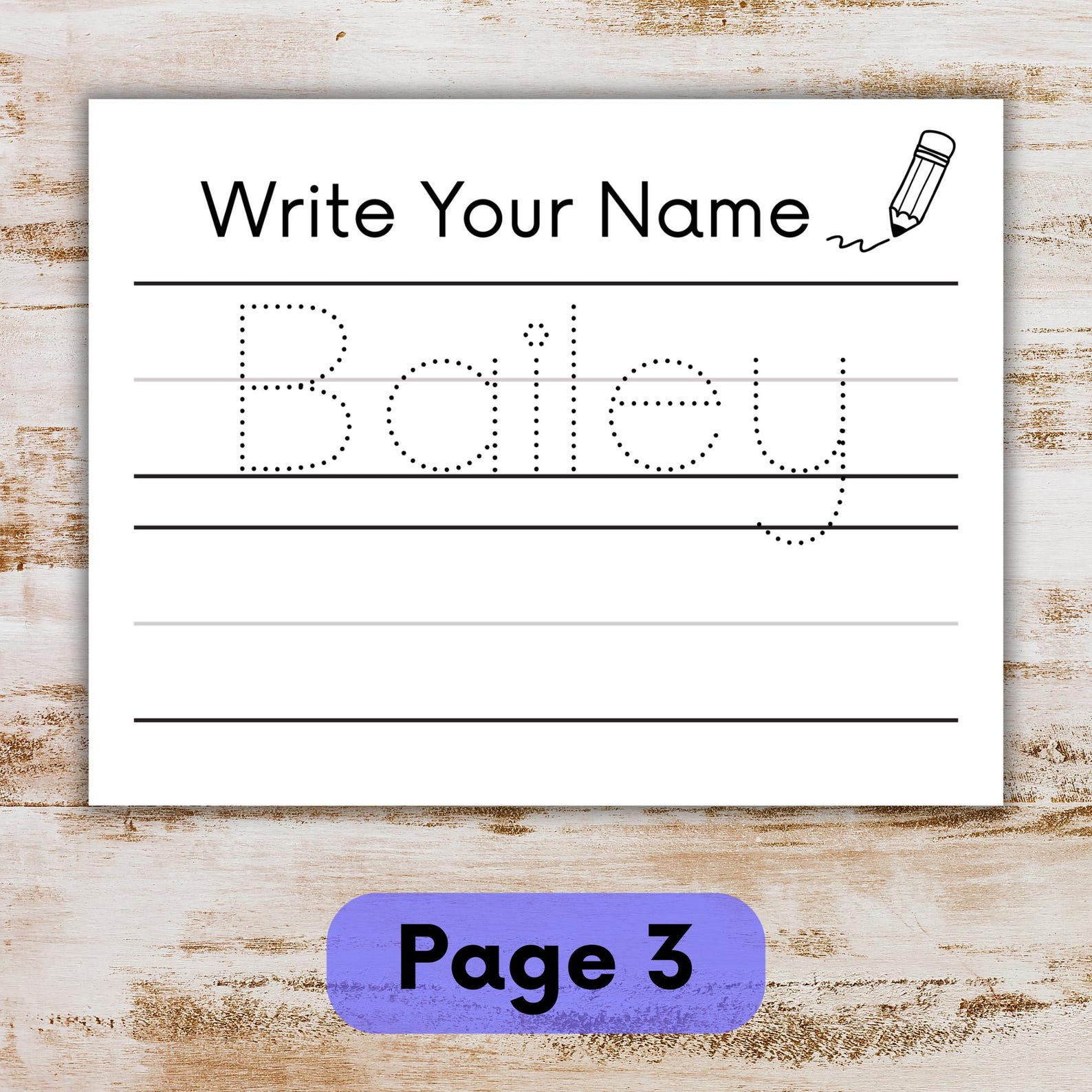 Personalized Name Tracing Sheet Bundle - Preschool & Kindergarten Name ...