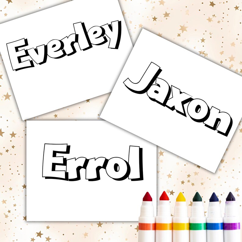 Custom Name Coloring Sheet: Personalized Kids Activity (digital ...