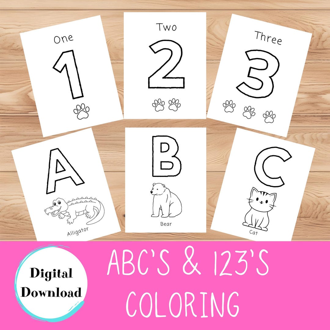 Alphabet Number Coloring Pages: Learning Activity Bundle (digital ...