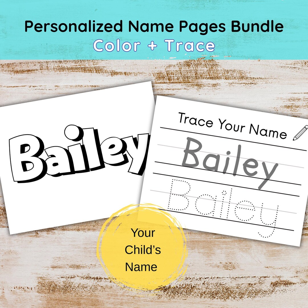 Personalized Name Tracing & Coloring Bundle: Handwriting Practice ...