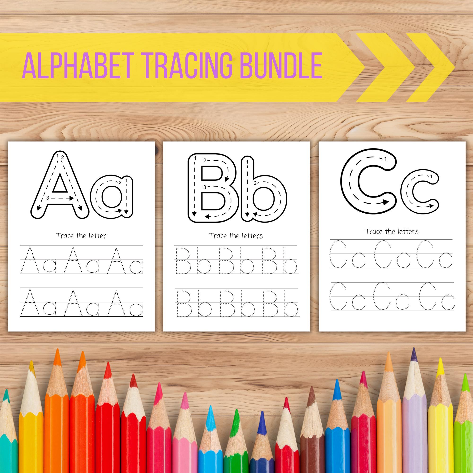 ABC Tracing Worksheets for Kids | Prek Alphabet Tracing and Coloring ...