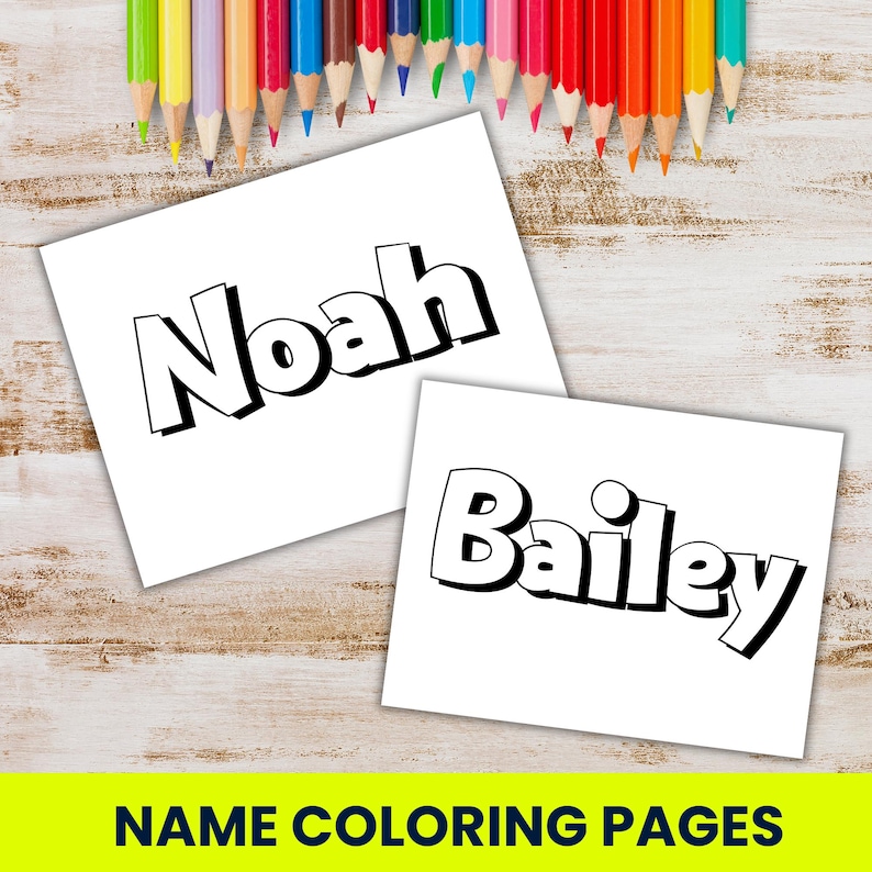 Custom Name Coloring Sheet: Personalized Kids Activity (digital ...