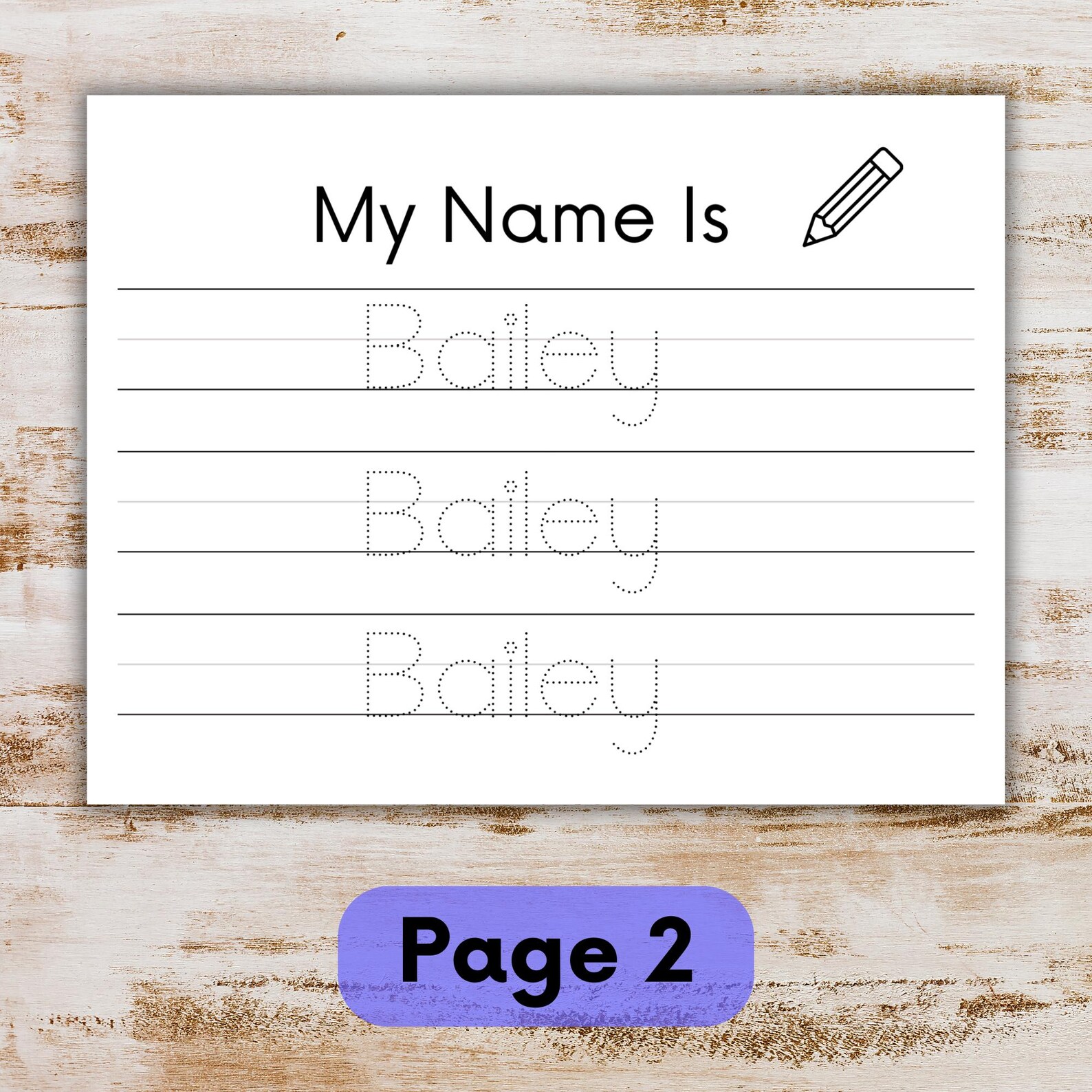 Personalized Name Tracing Sheet Bundle - Preschool & Kindergarten Name ...