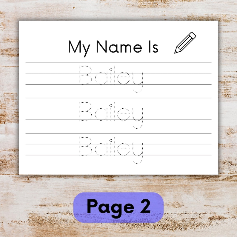 Personalized Name Tracing Sheet Bundle - Preschool & Kindergarten Name ...