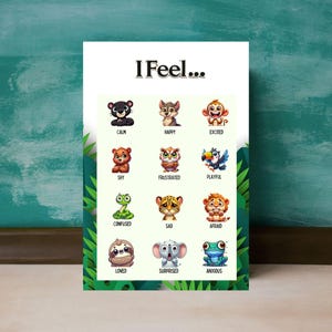 Jungle Animals Emotions Poster: SEL Preschool Printable (digital ...
