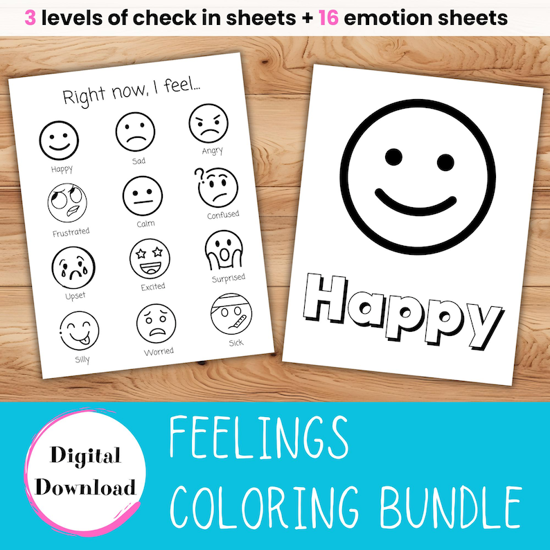 Feelings Coloring Sheets - Toddler Activity - Preschool Curriculum ...