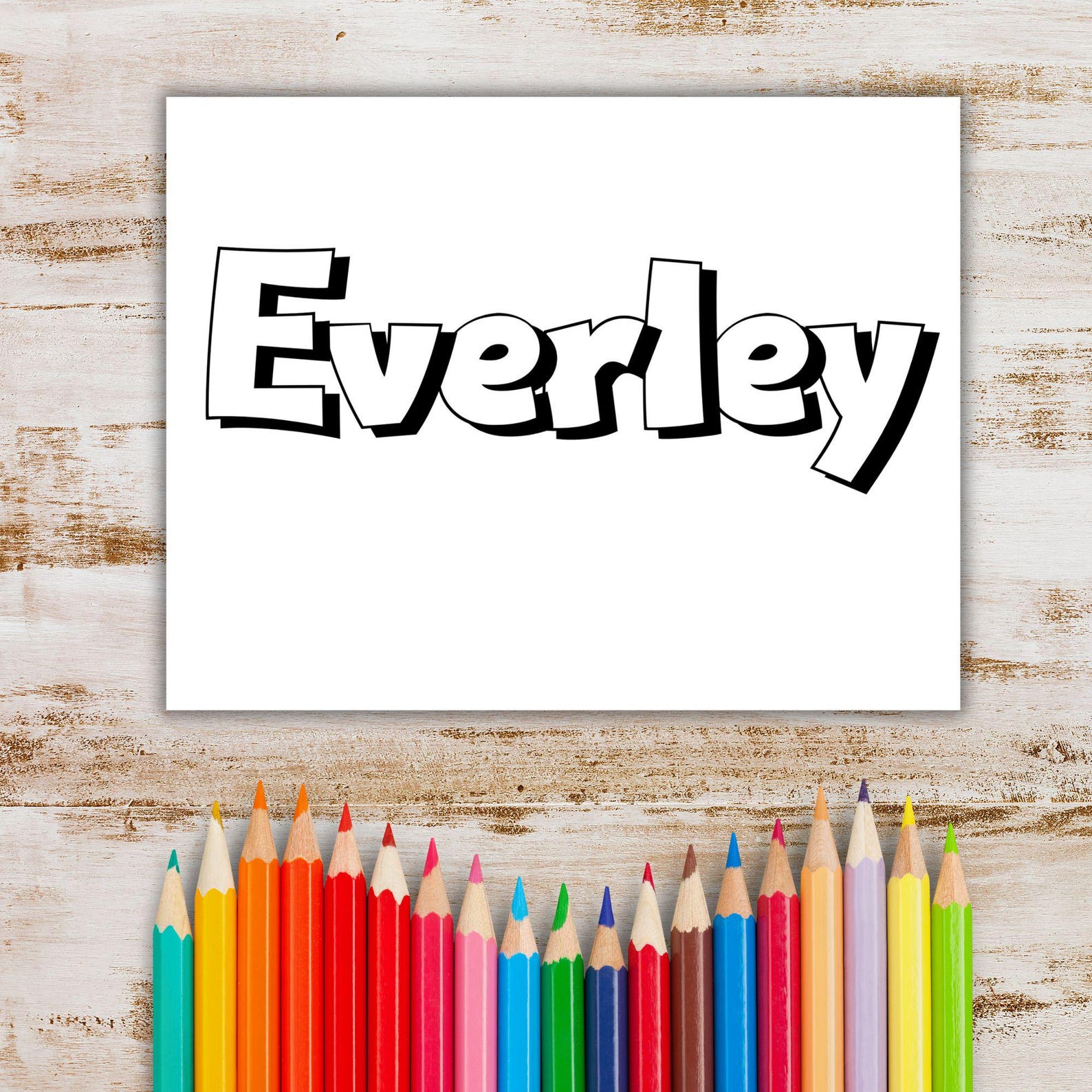 3 Custom Name Coloring Pages - Same Day Digital Delivery, Classroom ...