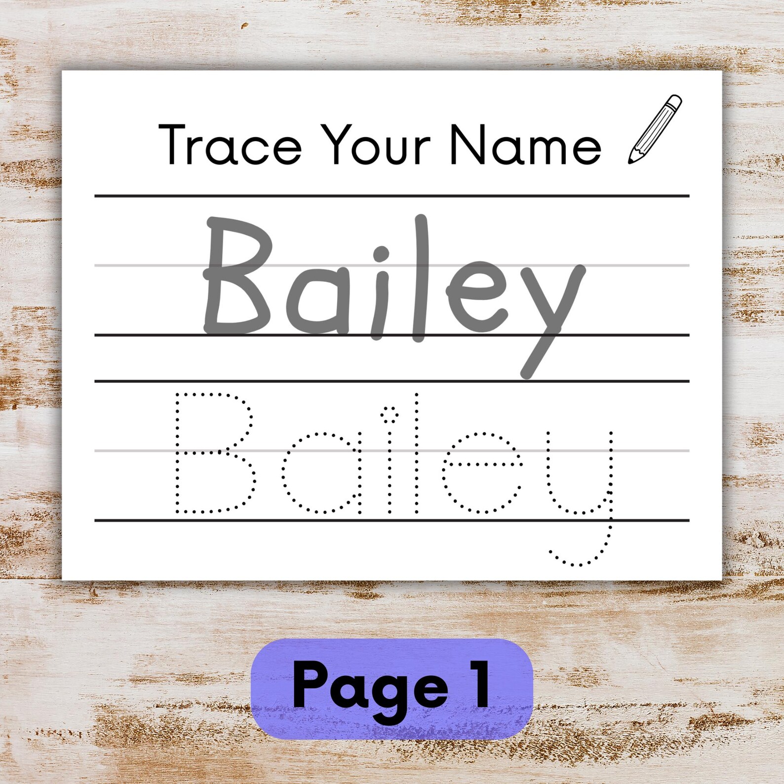 Personalized Name Tracing Sheet Bundle - Preschool & Kindergarten Name ...
