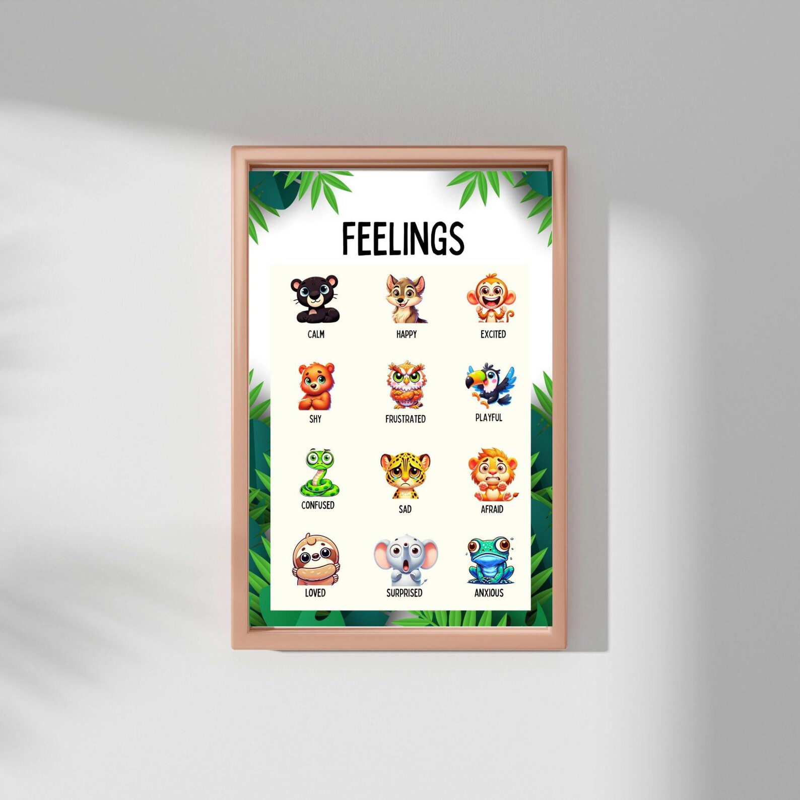 Jungle Animals Emotions Poster: SEL Preschool Printable (digital ...
