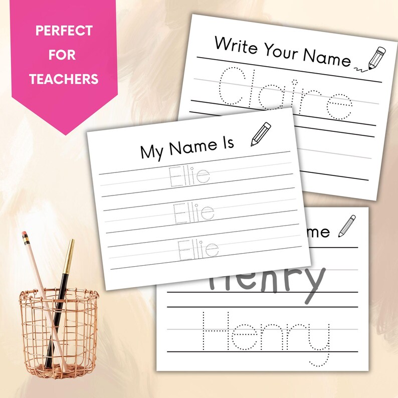 Name Tracing Sheets - Editable Canva Template - Personalized ...