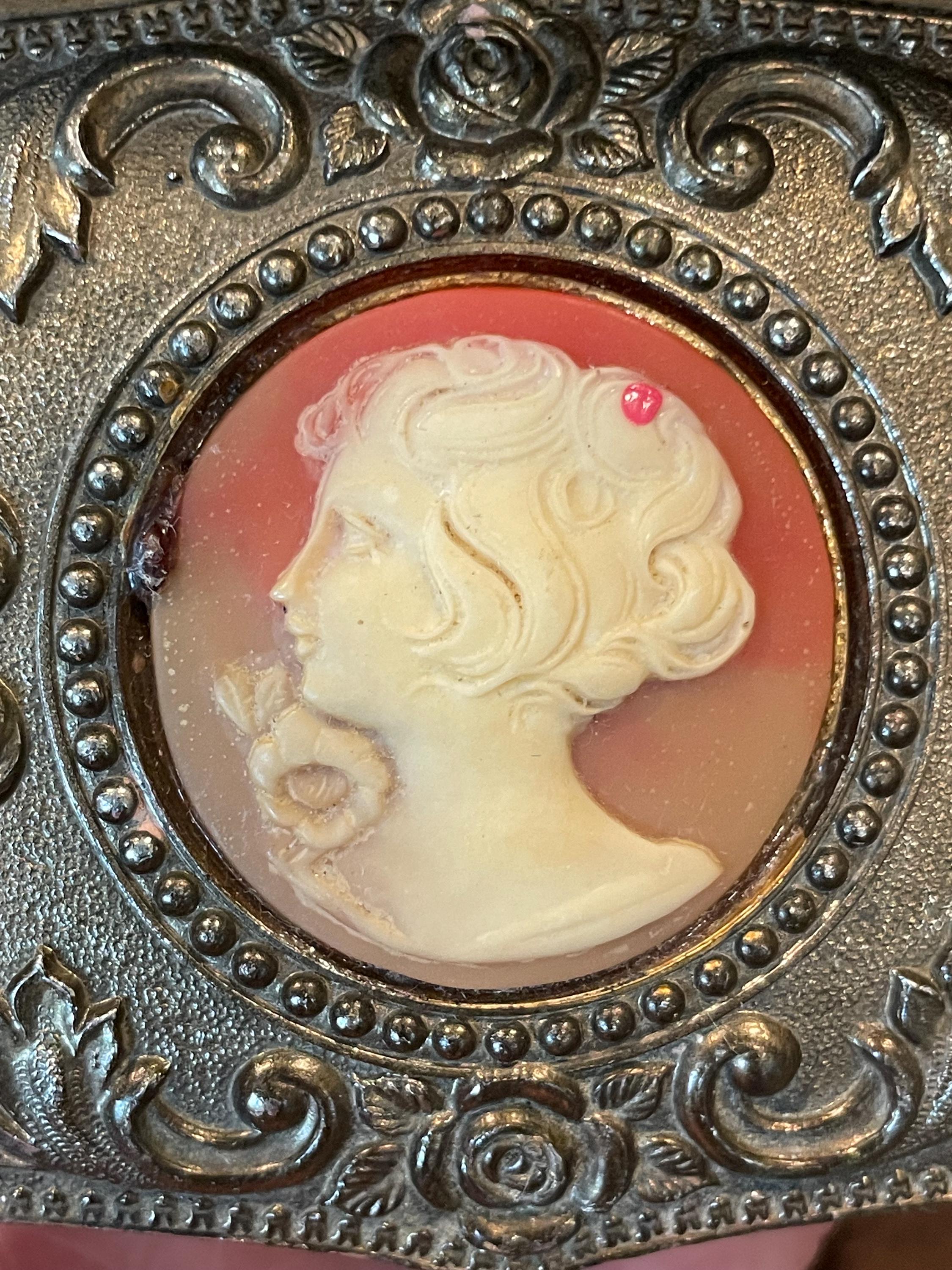 Metal Trinket Box With Cameo Lid - Etsy