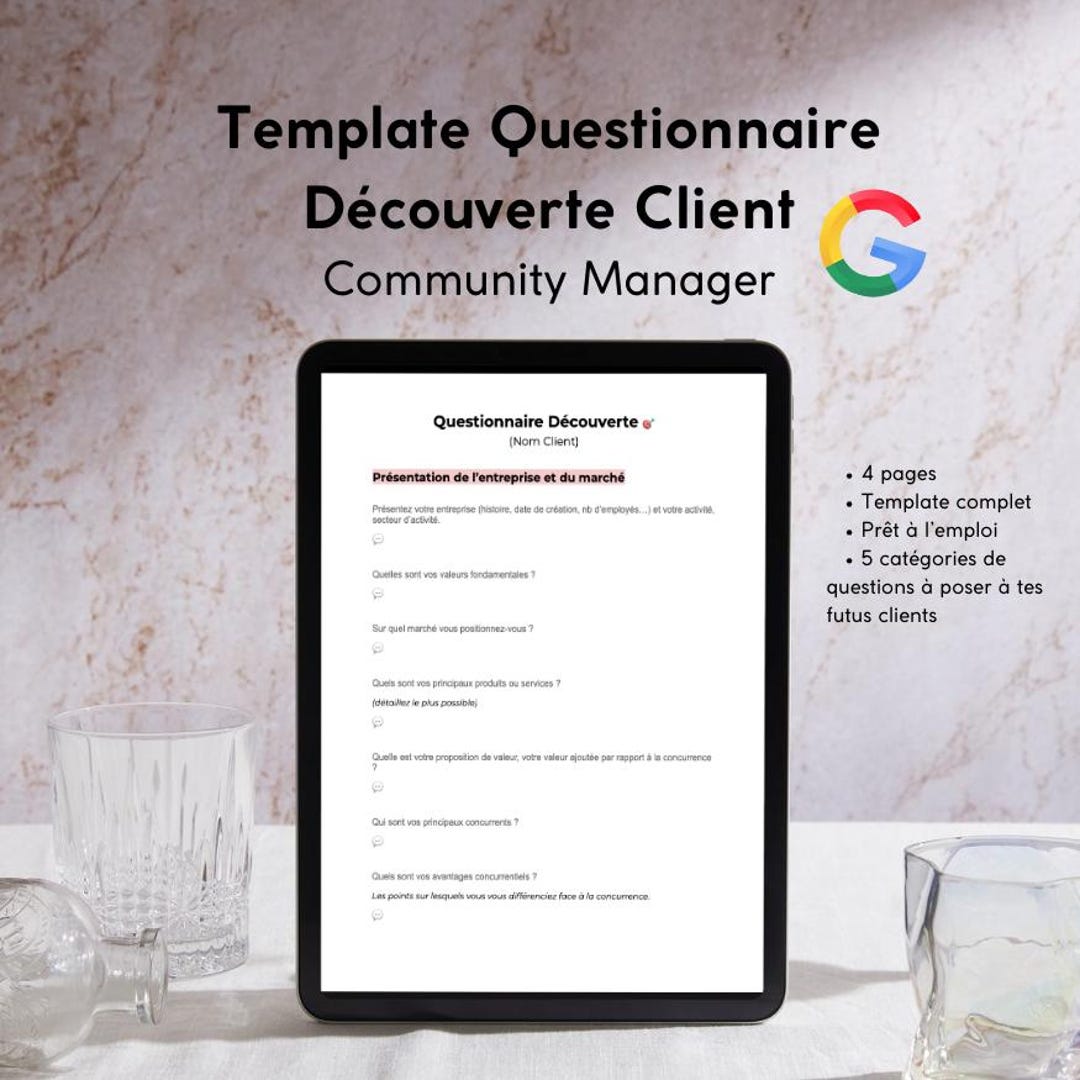 Customer Discovery Questionnaire Complete Template Community Manager - Etsy