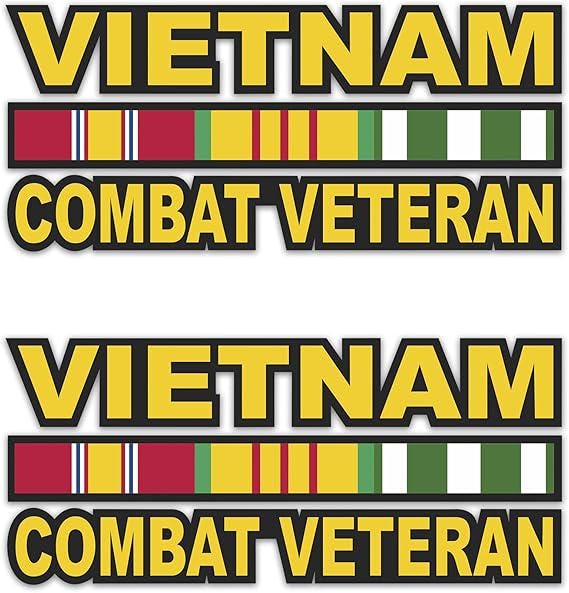 Vietnam Combat Veteran Vinyl Decal Set, US Military Stickers (7 Inch ...