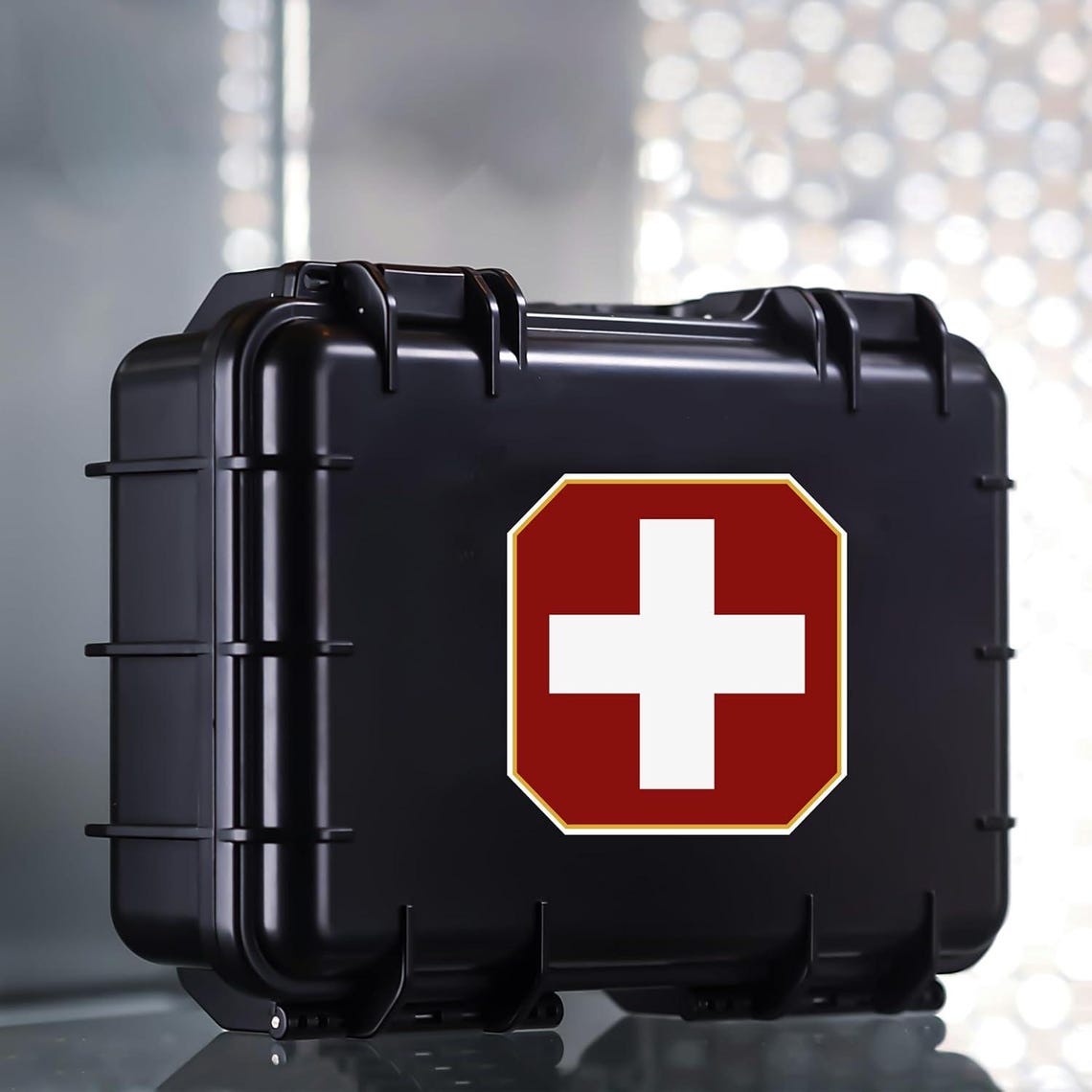 First Aid Kit Sign Sticker Light Reflective Vinyl Decal Medical Cross ...