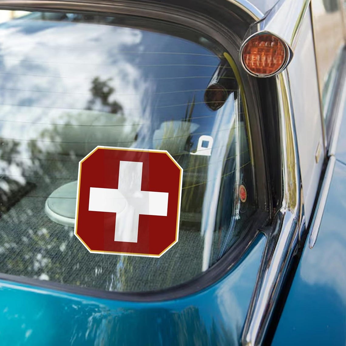 First Aid Kit Sign Sticker Light Reflective Vinyl Decal Medical Cross ...