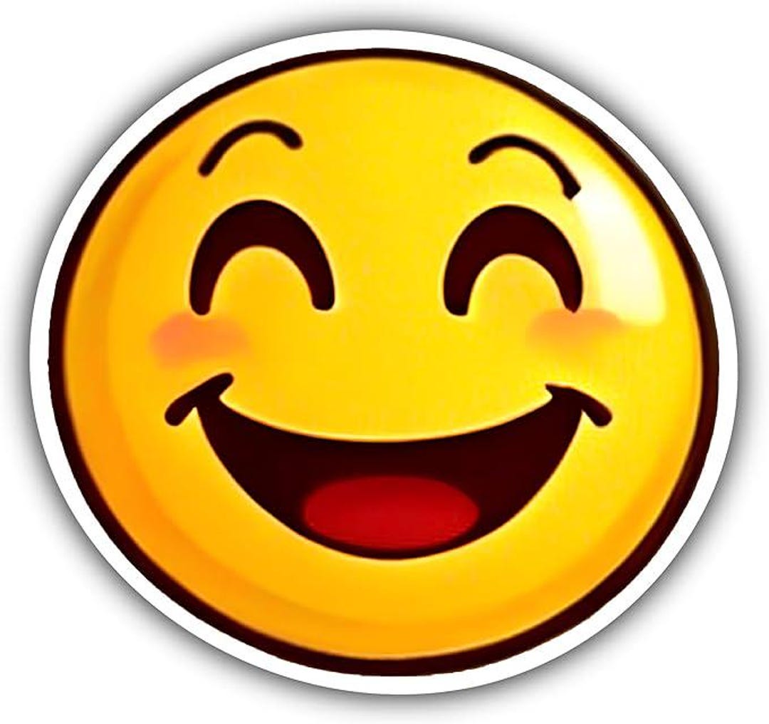 Funny Smile Face Yellow Smiley Sticker Vinyl Waterproof Decals Pack of ...