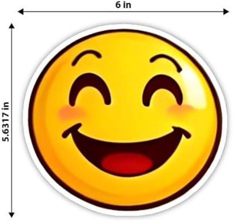 Funny Smile Face Yellow Smiley Sticker Vinyl Waterproof Decals Pack of ...