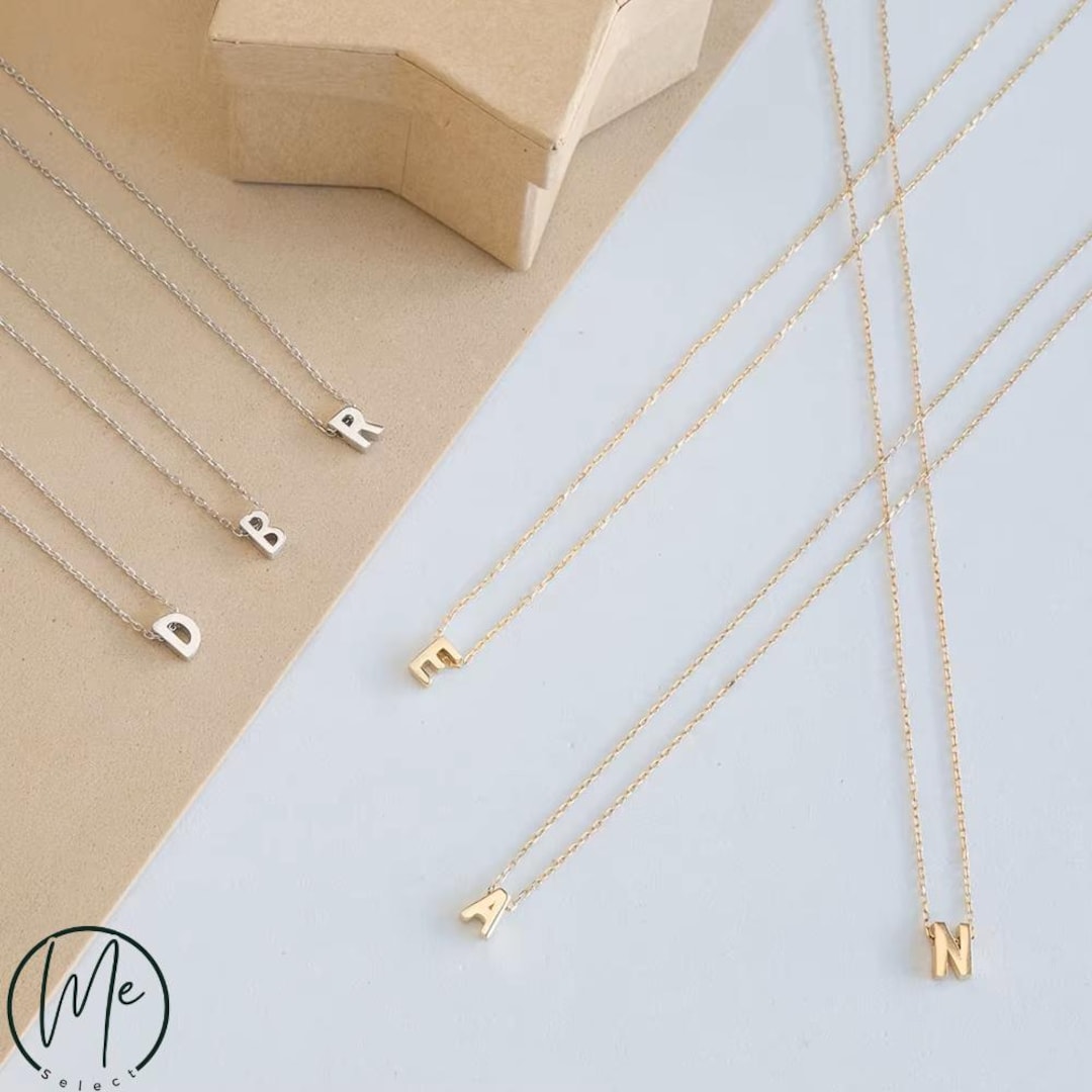 Personalized Initial Necklace, 18K Gold-silver Plated Letter Pendant ...