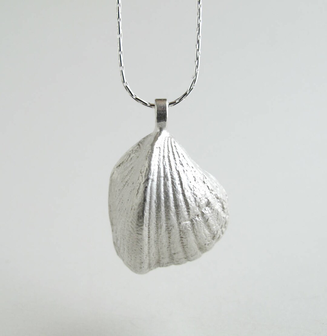 Triangle Shell Pendant Sterling Silver Triangle Shell Necklace Real ...
