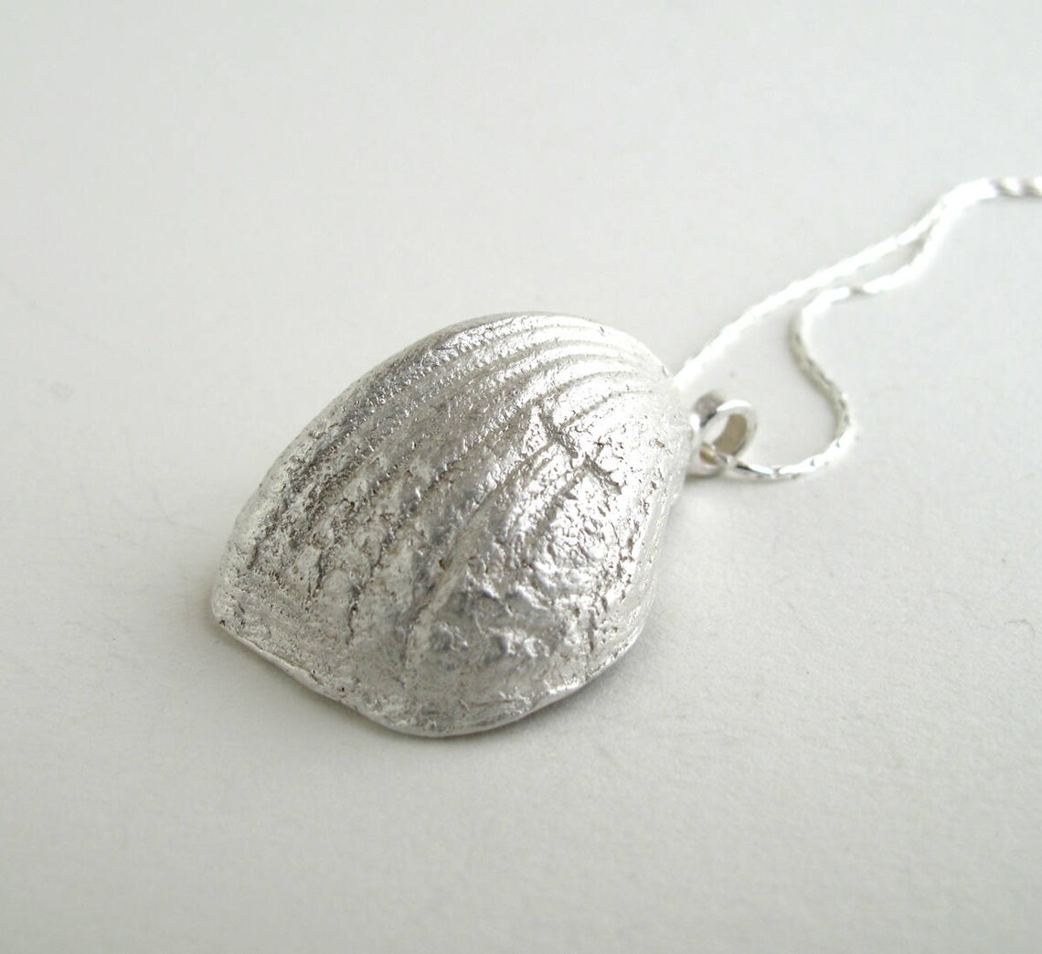 Triangle Shell Pendant Sterling Silver Triangle Shell Necklace Real ...