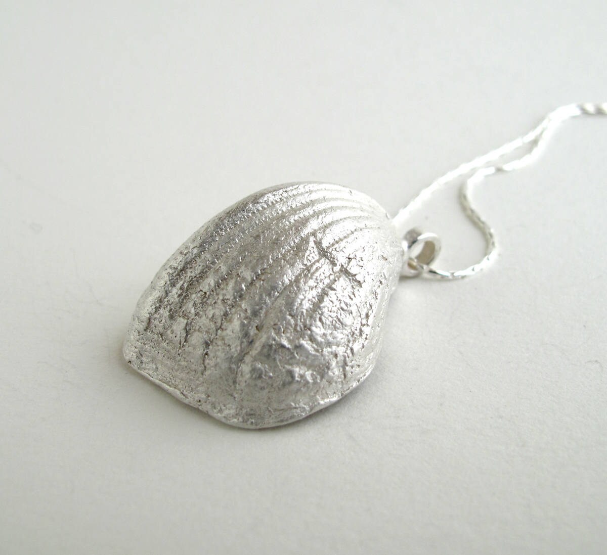 Triangle Shell Pendant Sterling Silver Triangle Shell Necklace Real ...