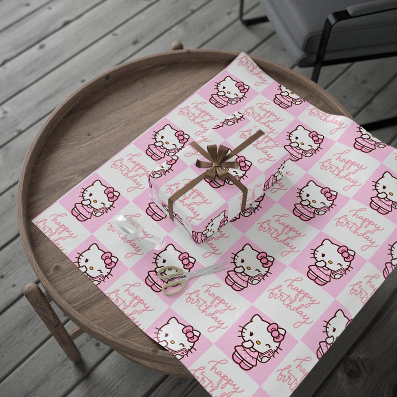 Hello Kitty Birthday Wrapping Paper (pink, Birthday) - Etsy