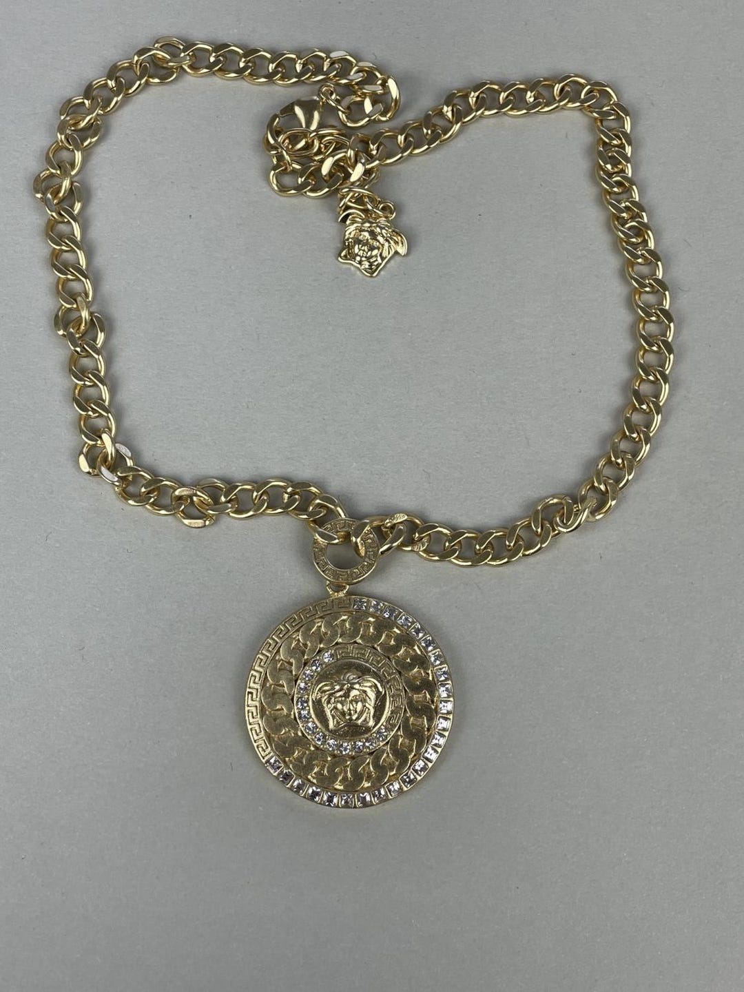 Versace Gold Rope Chain Charming Medusa Pendant Necklace - Etsy