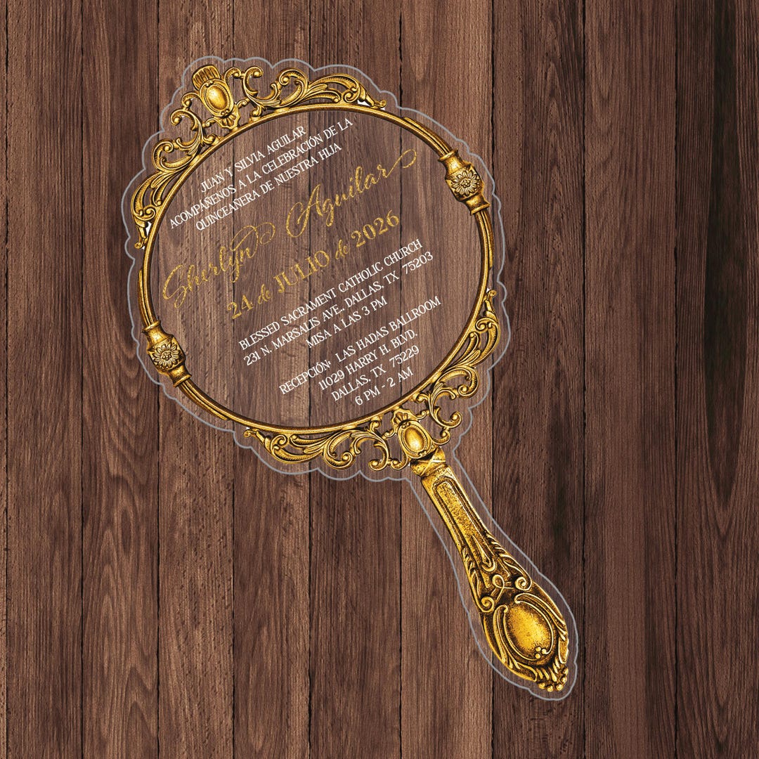 Baroque Mirror Acrylic Invitation: Ornate Contour Cut - Etsy