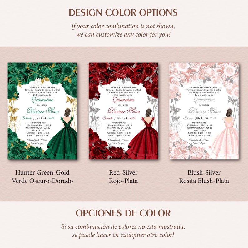 Royal Blue Roses Acrylic Quinceañera Invitations: Gold Frame ...
