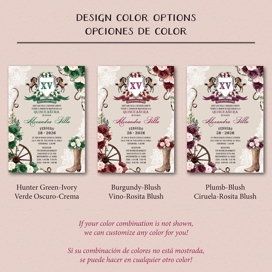 Acrylic Invitation, Lace Background, Blue and White Florals, Wheel ...