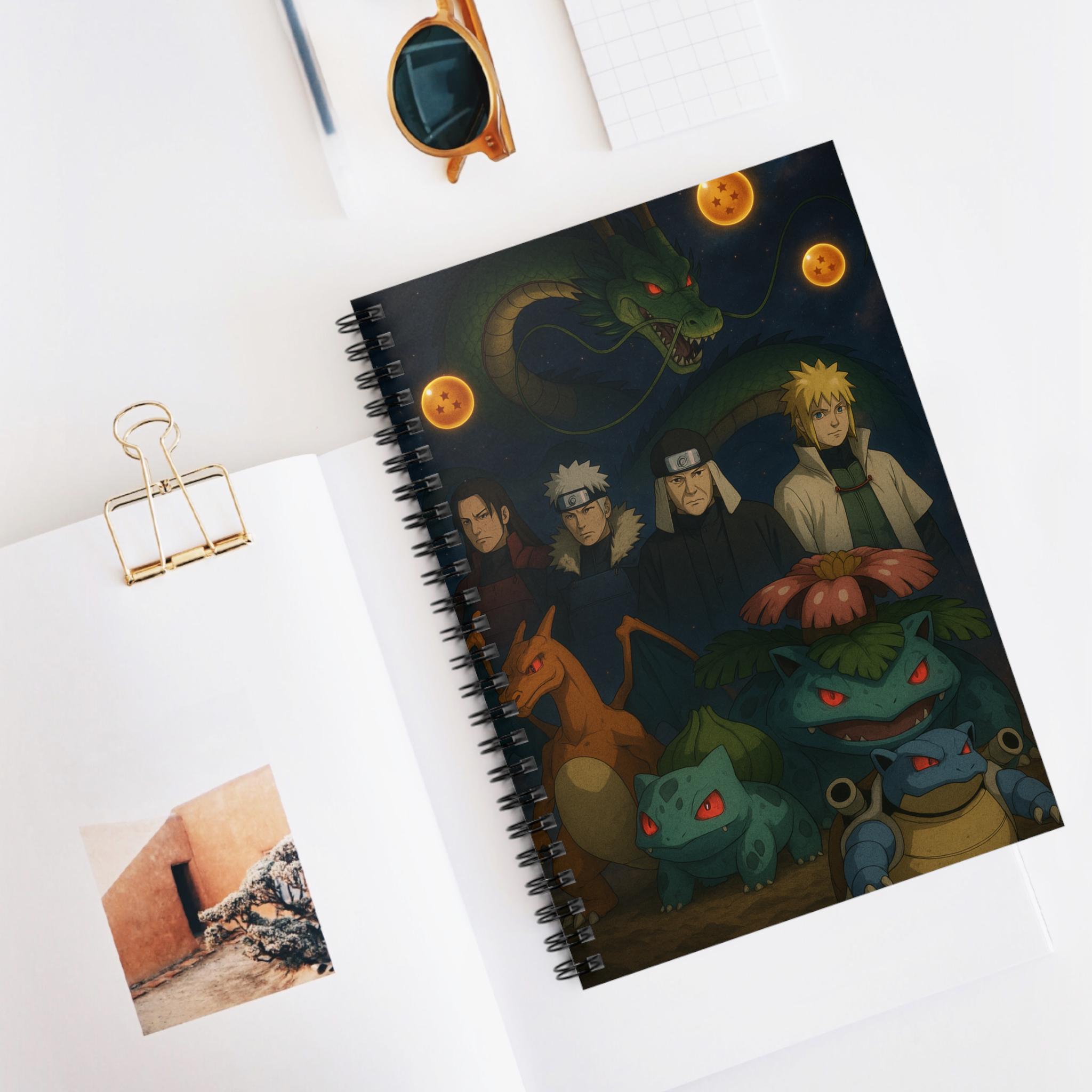 3 Pillars of Anime-themed (DBZ, Pkmn & Naruto) 4 Hokage Spiral Notebook ...