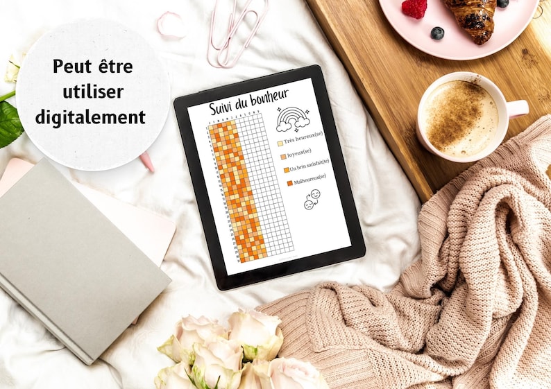Annual Pixelated Tracker, Happiness Tracker, in French, Printable ...