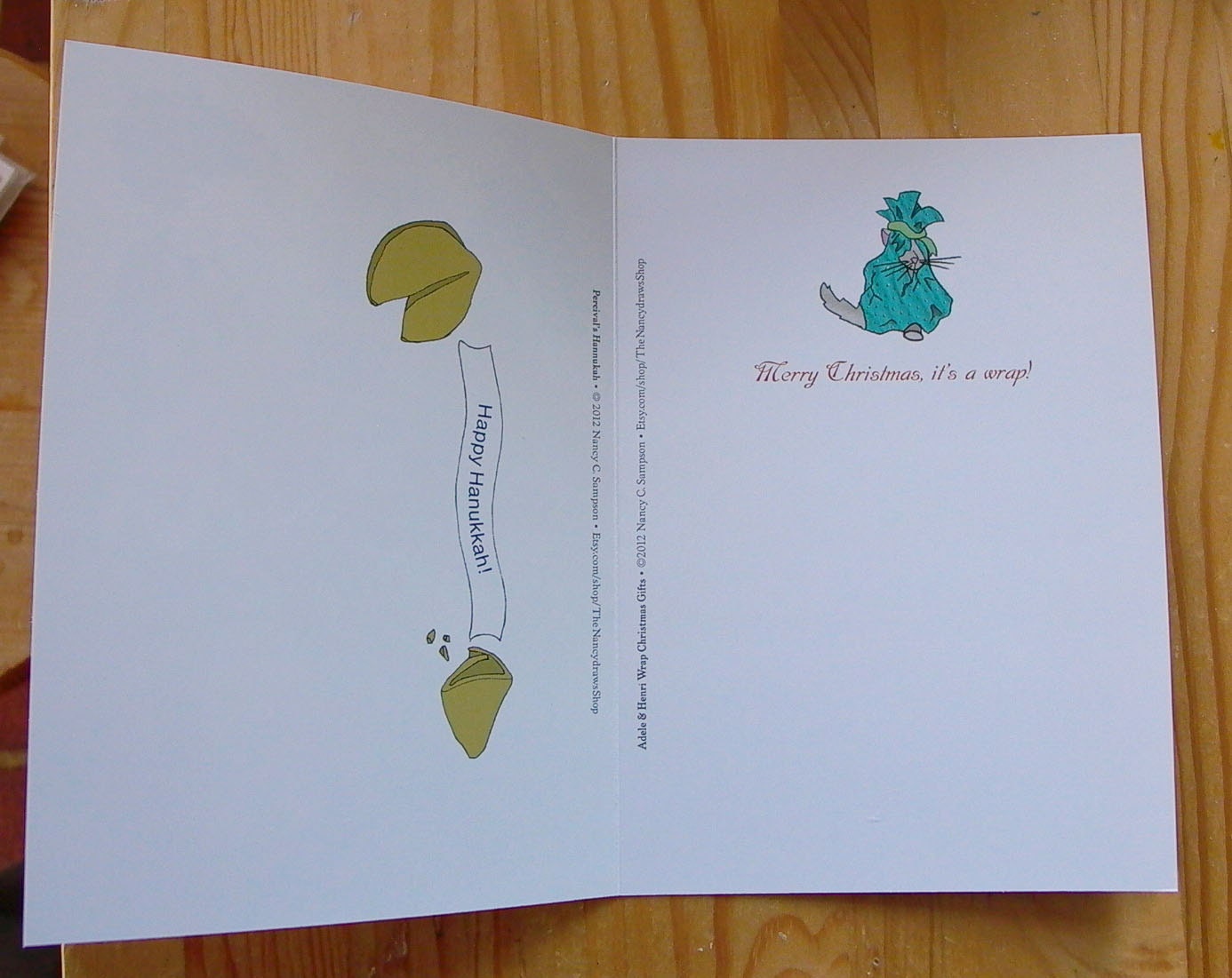 10 Cards Dual-holiday Card for Hanukkah and Christmas Pigeon Eating ...