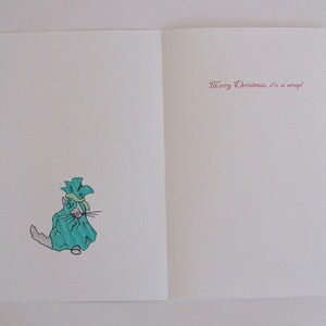 Christmas Greeting Card With Adele and Henrí Wrapping Gifts Woman, Cat ...