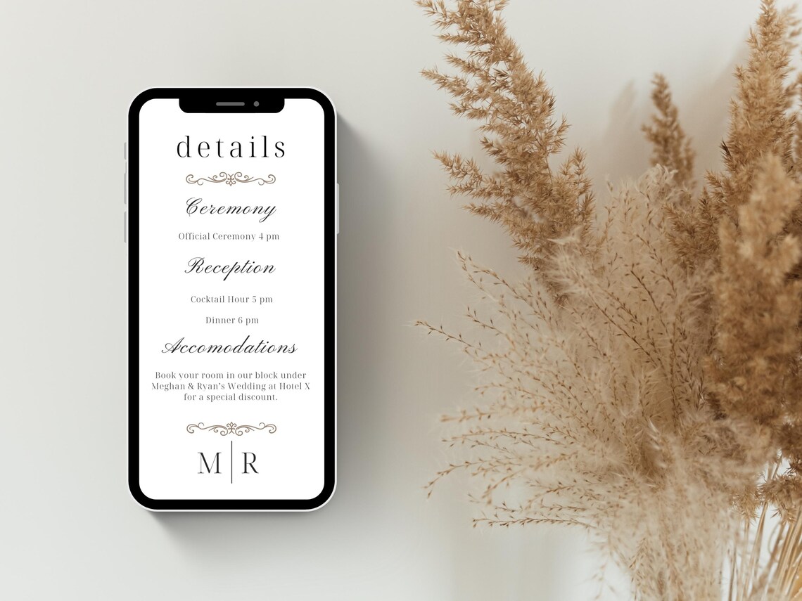 Traditional Old Money Digital Wedding Invitation - Editable Evite ...