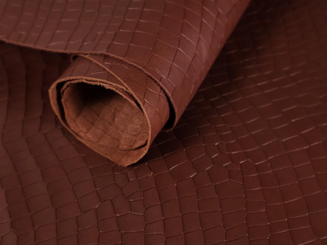 Croco Stone Pattern, Hazelnut Brown Leather, 2 Sqm, 1.5-1.8 Mm, Calf ...