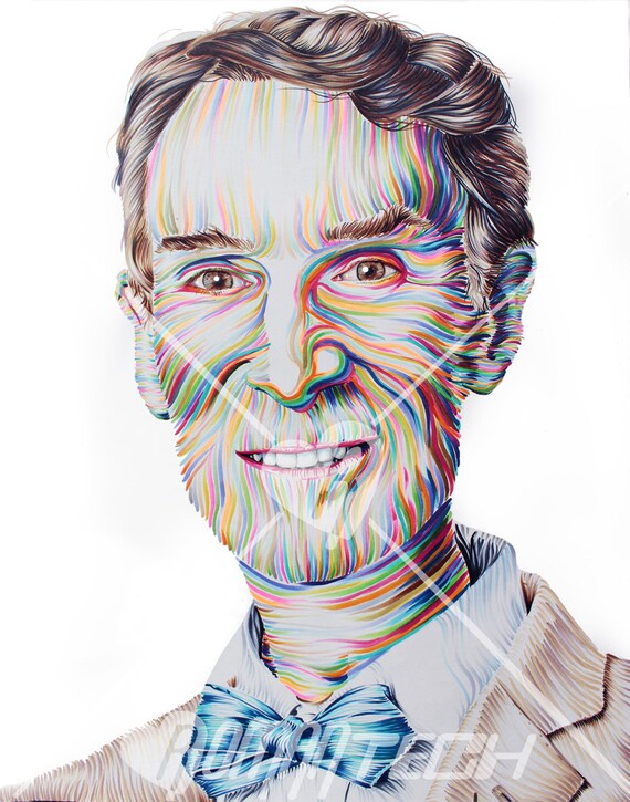 Items similar to Custom Portrait of Bill Nye the Science Guy - Print 14 ...