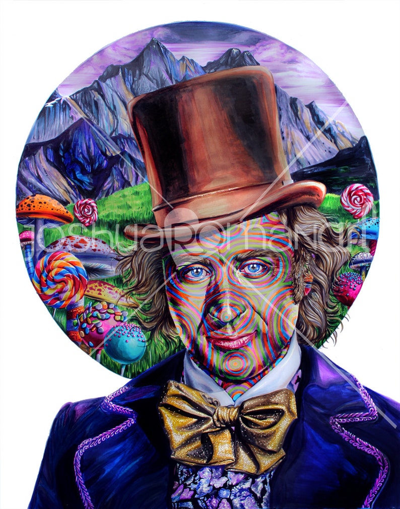 Custom Portrait Of Willy Wonka Print 14 X 11 Etsy