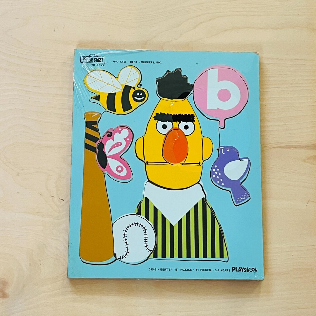 Vintage Paper 1973 Playskool and Sesame Street Muppets Inlaid Hard ...