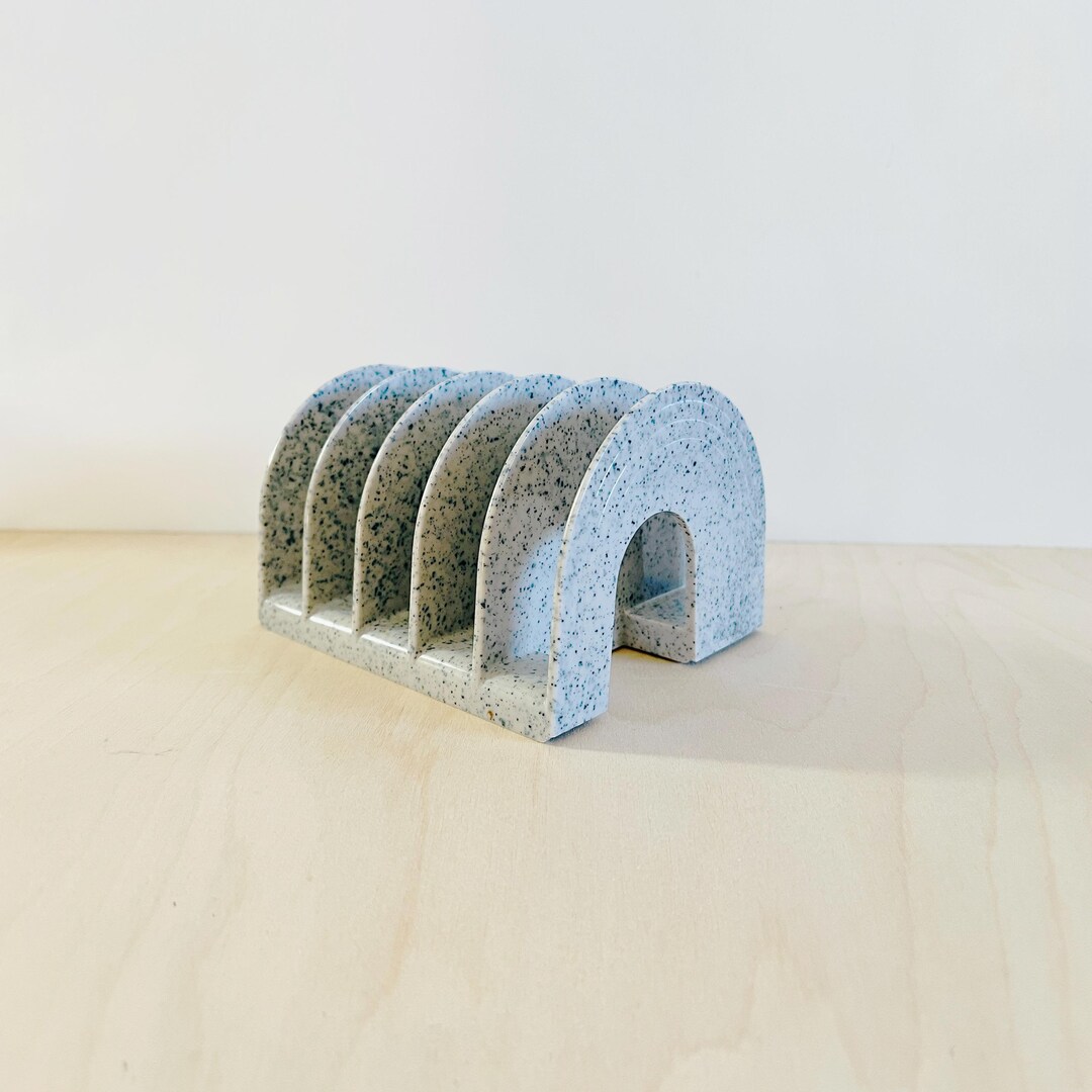Gray Curved Plastic Mini Letter Paper Organizer Geometric Holder, Mail ...