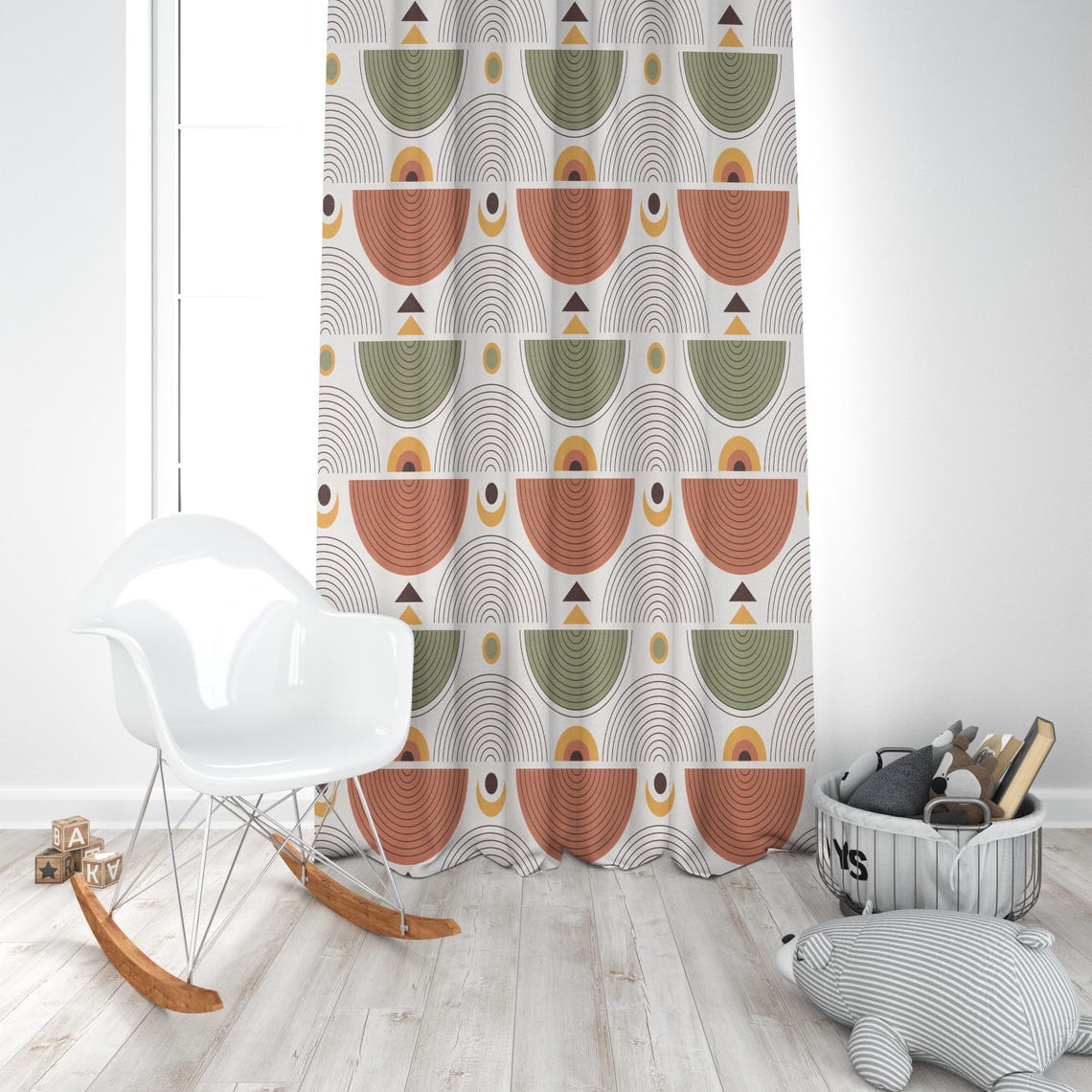 Abstract Arc Curtain: Mid-century Modern Geometric Drapes - Etsy