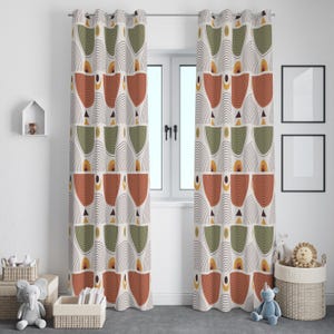 Abstract Arc Curtain: Mid-century Modern Geometric Drapes - Etsy